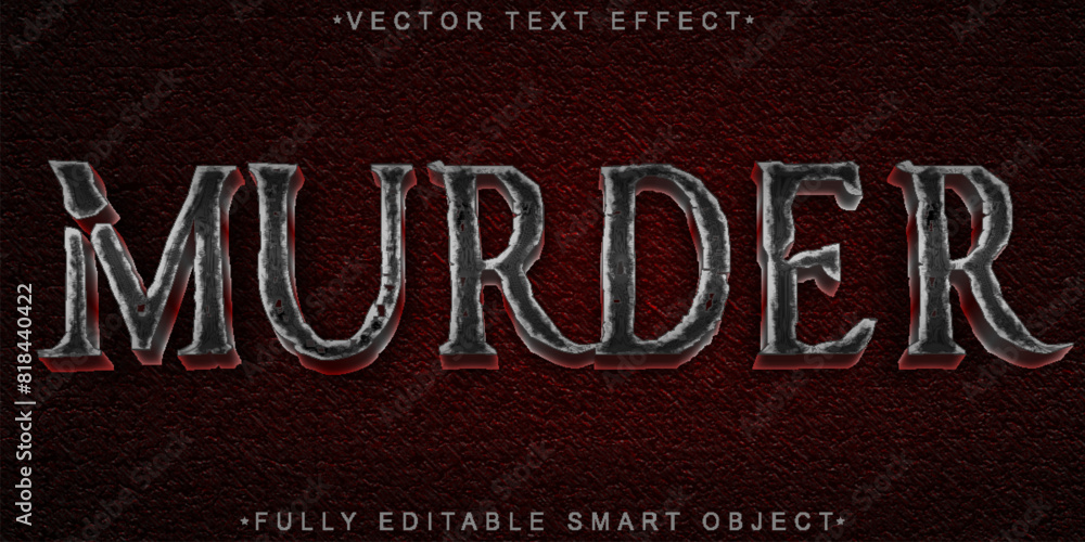 Horror Killer Murder Red Gray Vector Fully Editable Smart Object Text ...