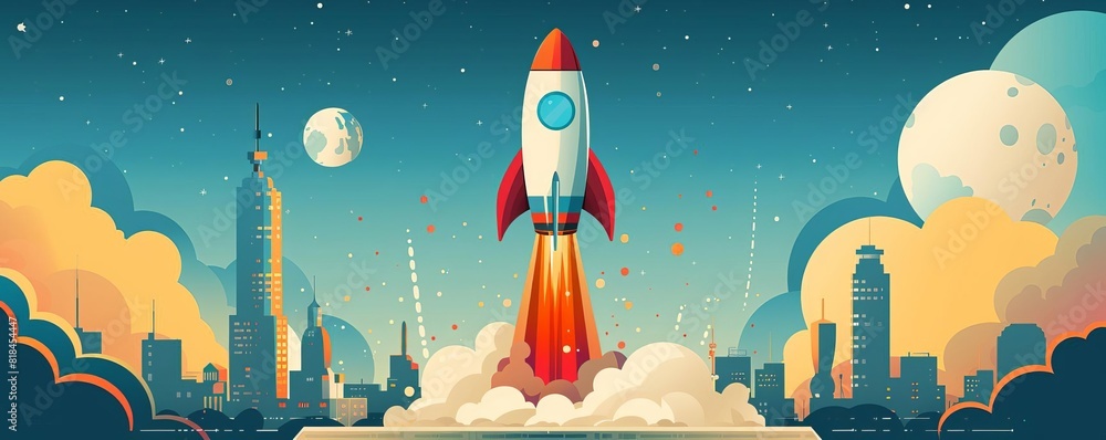 Data Rocket Launch A rocket labeled DataDriven Decisions blasts off ...