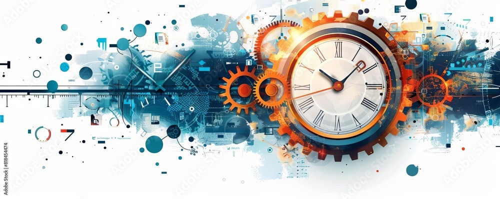 Time Machine for Business A gearshaped time machine labeled ERP speeds ...