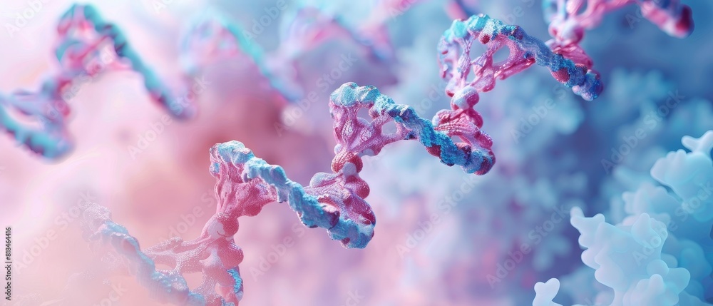 Abstract representation of DNA strands in vibrant colors, highlighting ...