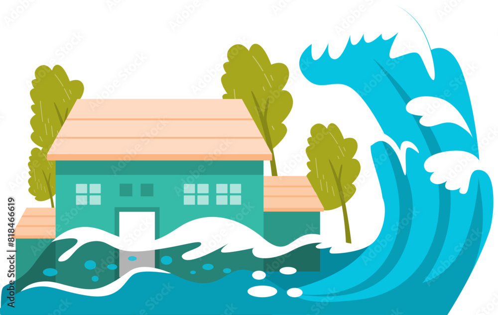 Relentless tsunami inundated the city causing extensive damage to ...