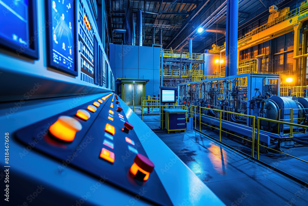 Inside control operator room industrial pipeline power plants AI ...