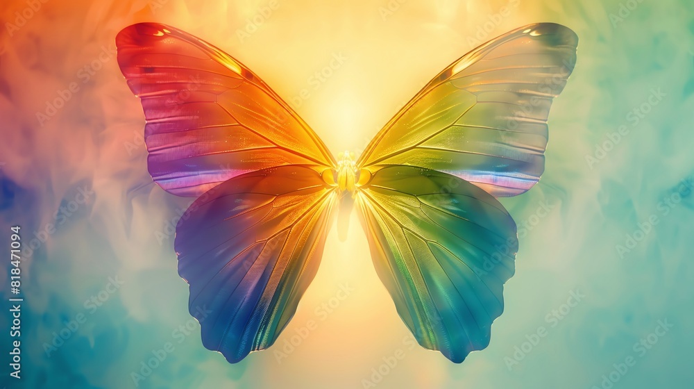 rainbow Butterfly wings, blank space, minimalism, negative space ...