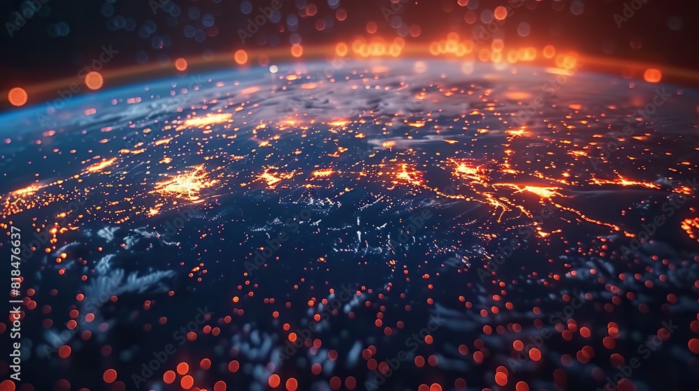 abstract digital world map concept of global network and connectivity artificial general ...