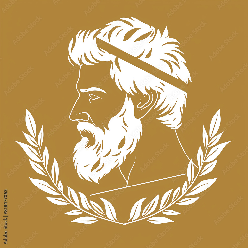 Greek Philosopher Profile with Laurel Wreath Stock Illustration | Adobe ...