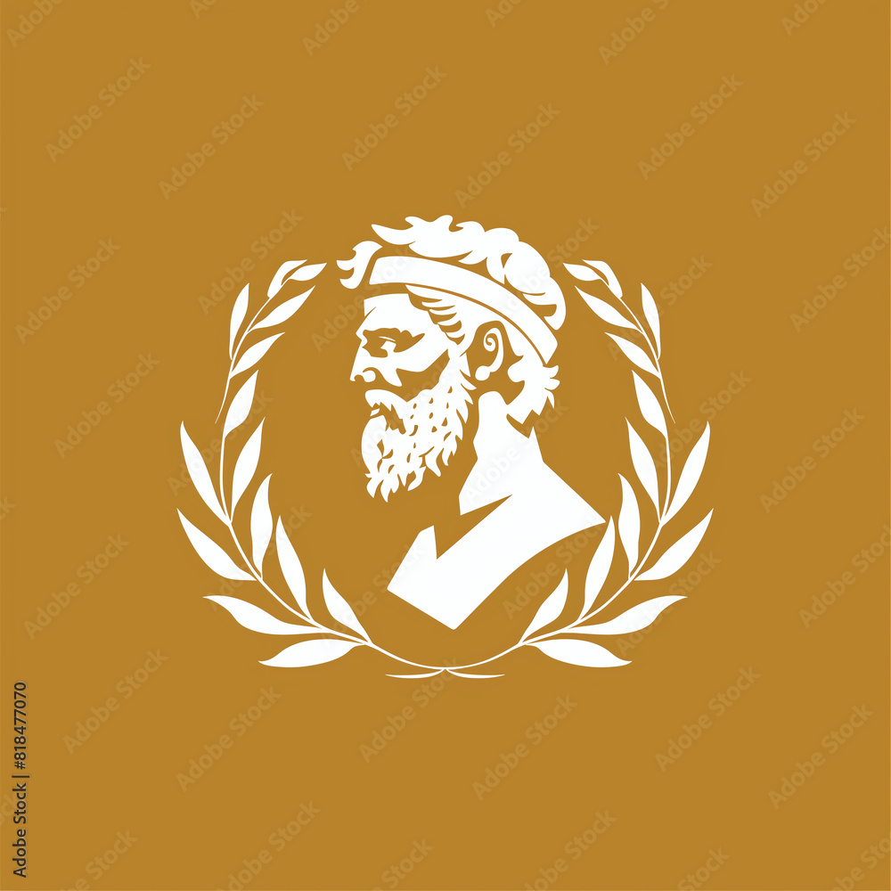 Greek Philosopher Profile with Laurel Wreath Stock Illustration | Adobe ...