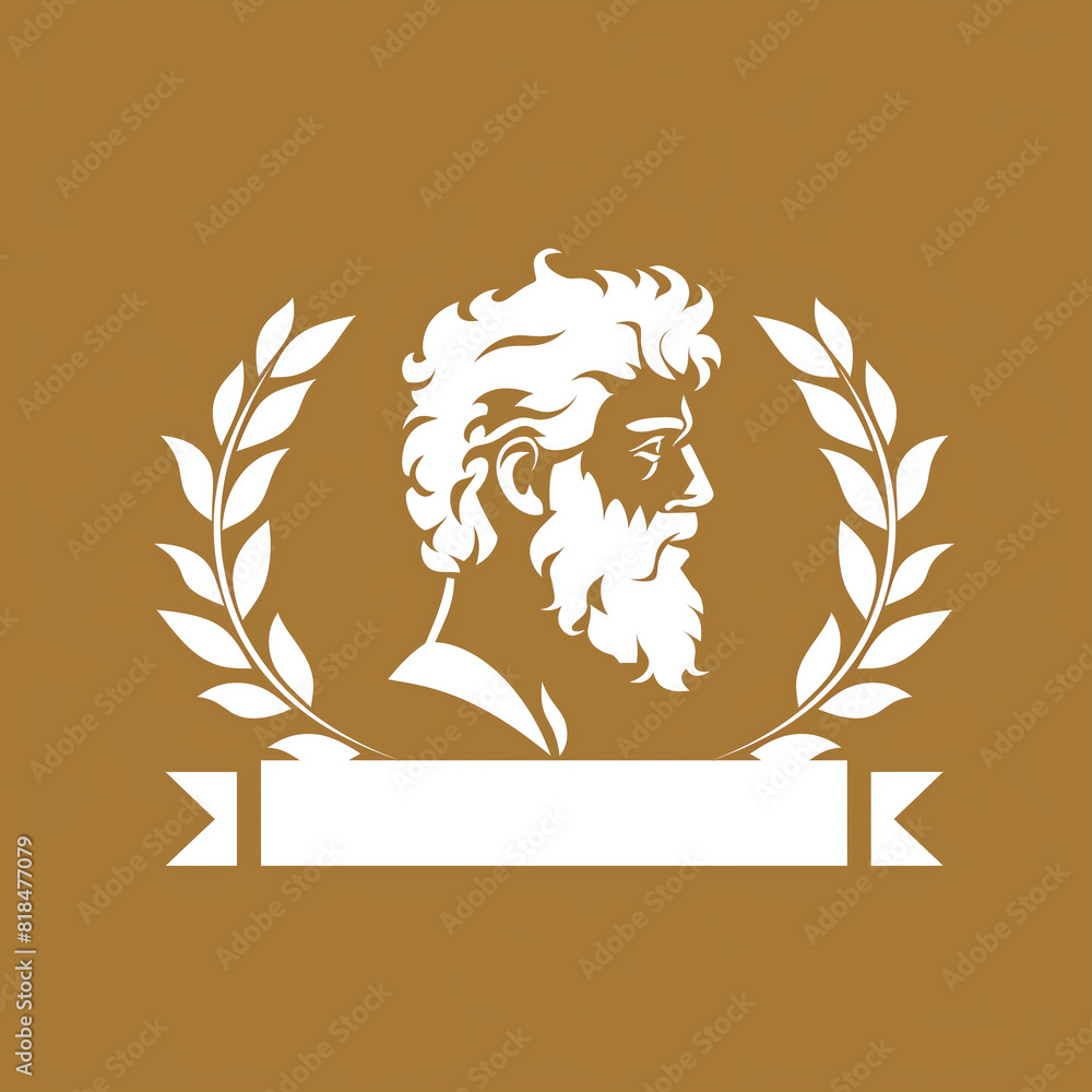 Greek Philosopher Profile with Laurel Wreath Stock Illustration | Adobe ...