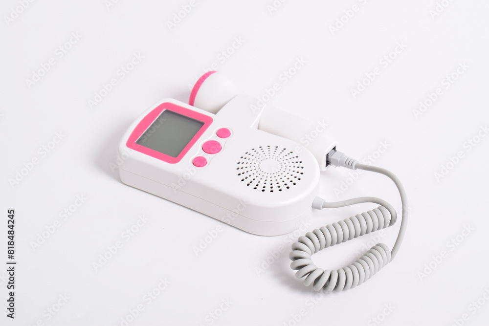 Medical equipment. Fetal doppler isolated on white background, Doppler ...