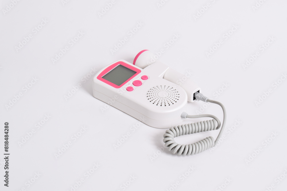 Medical equipment. Fetal doppler isolated on white background, Doppler ...