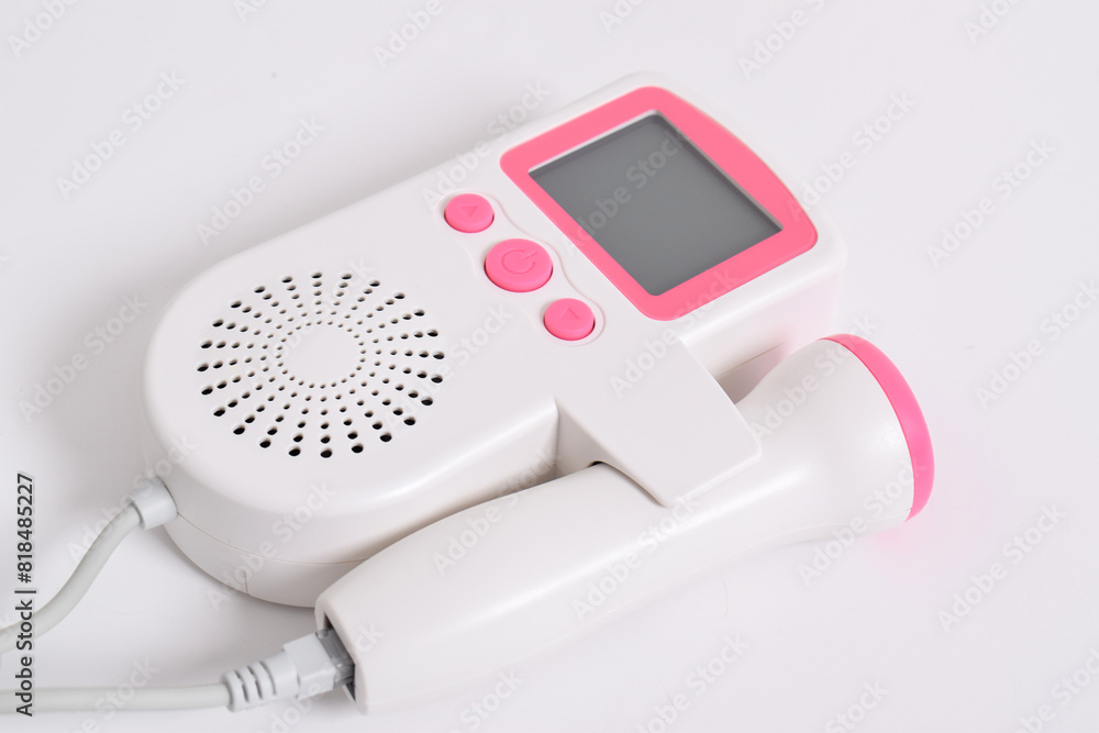 Medical equipment. Fetal doppler isolated on white background, Doppler ...