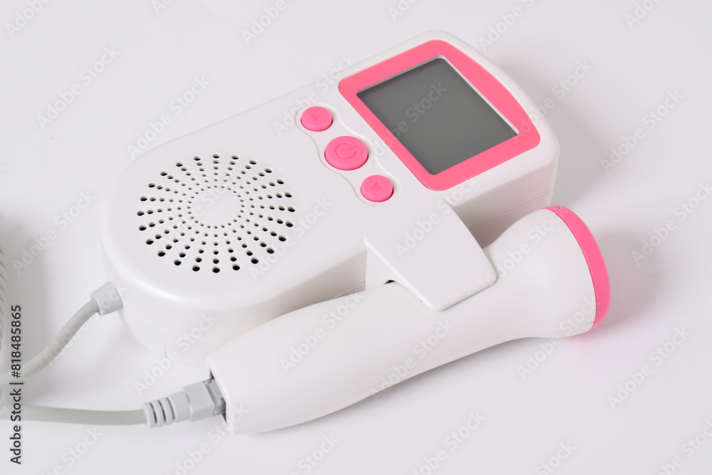 Medical equipment. Fetal doppler isolated on white background, Doppler ...