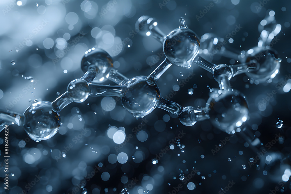 This image features a close-up, artistic representation of a molecular ...