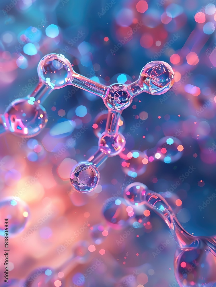 A detailed 3D rendering of a water molecule, showing the H2O structure ...