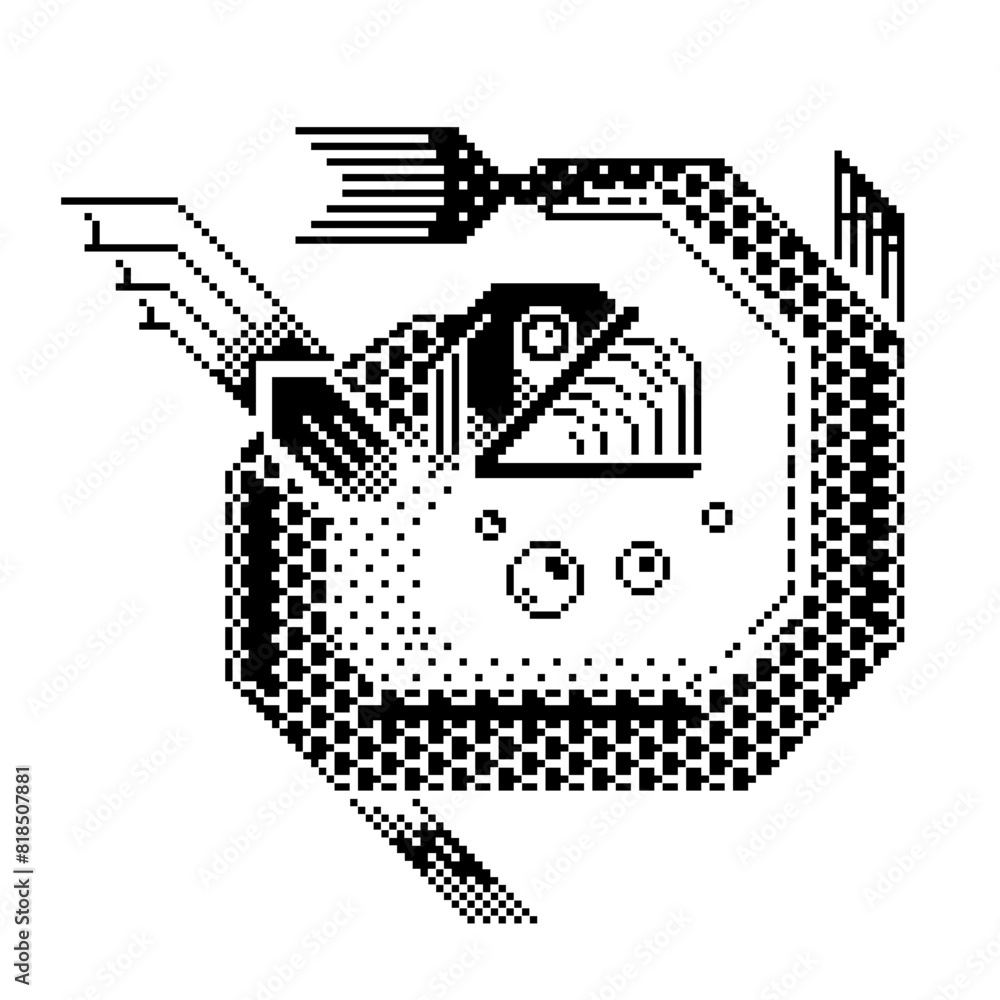 Viper fish pixel art icon, design for logo, print for clothes, sticker ...