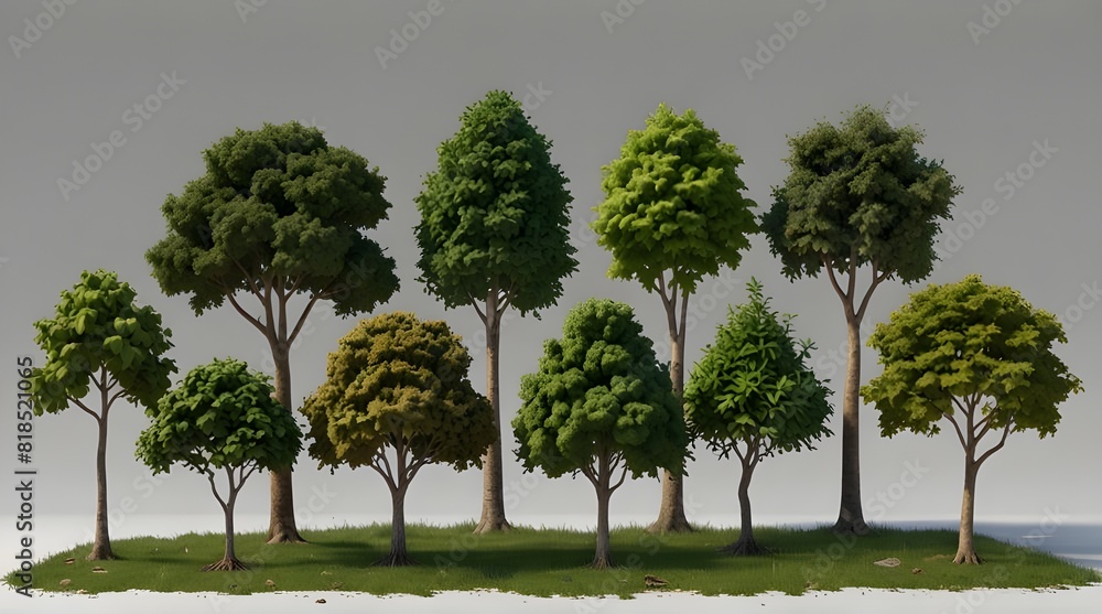 Environmental outside eco trees shapes collections isolated.generative ...