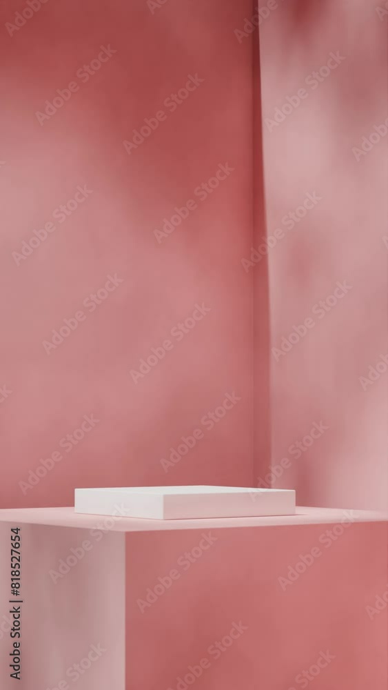 blank mockup white color block shape podium of with looping seamless ...