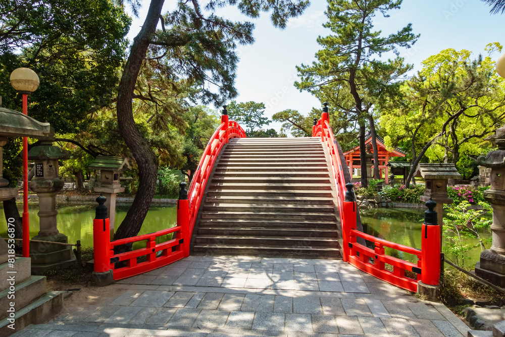 Bridge crossing the lake of the sacred religious precinct of the ...