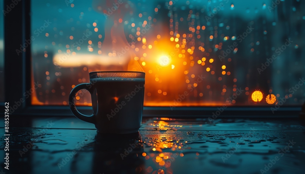 Rainy day vibes. A warm cup of coffee and the sound of rain outside ...