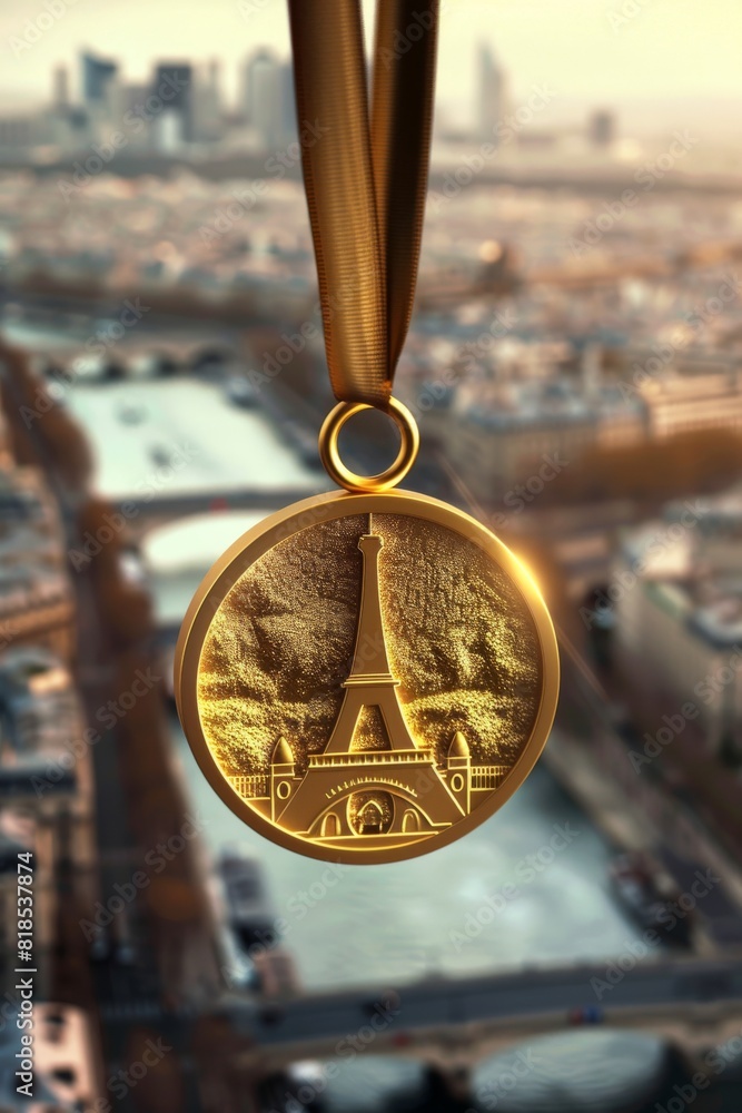 Fictional Olympic Games 2024 Parisian Medals with Eiffel Tower Design ...