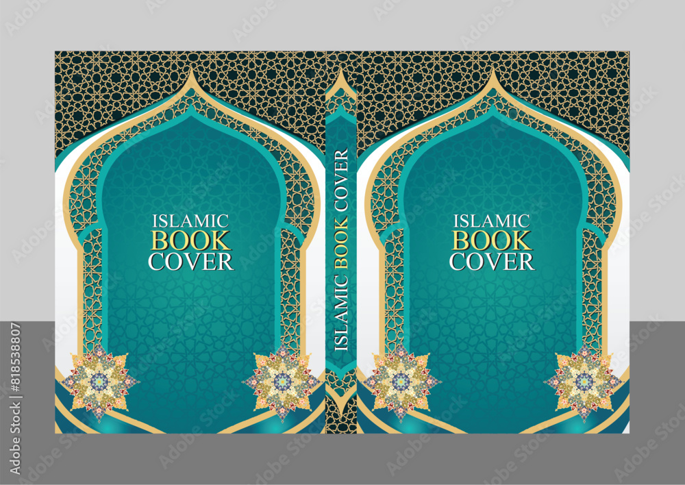 Islamic Arabic Style Book Cover Template Design with Arabesque Moroccan ...