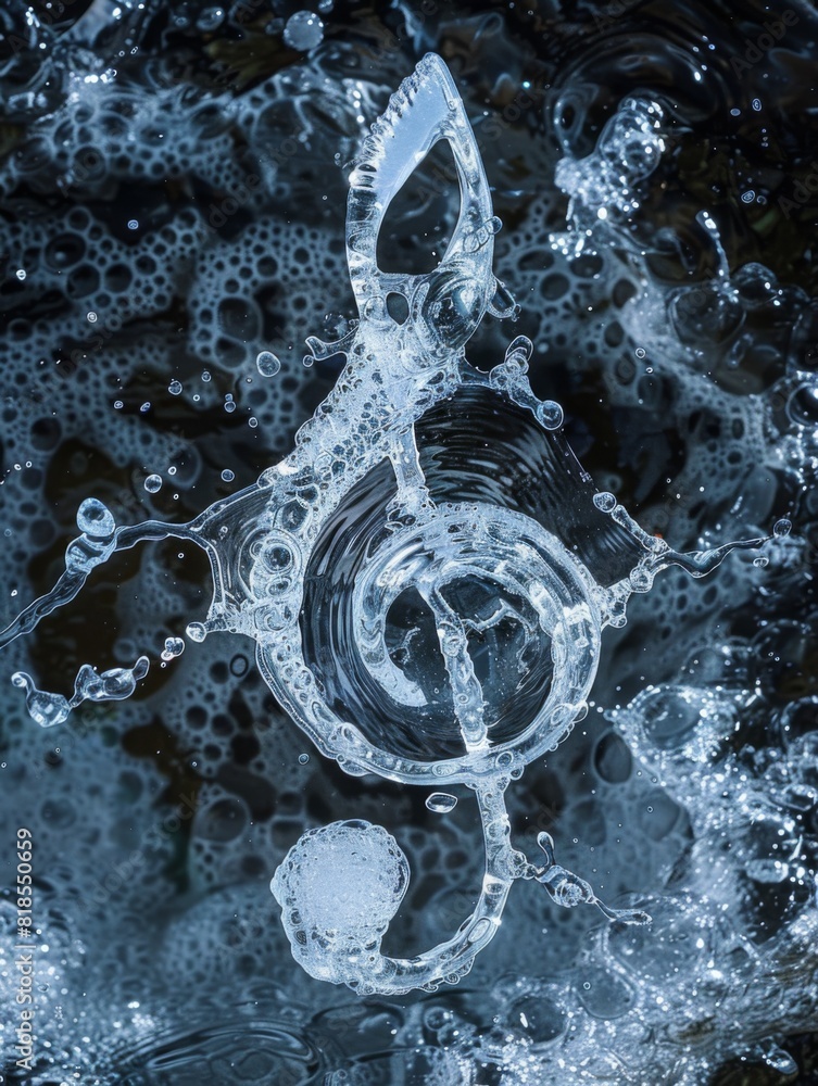 Clef made of water splash. A musical symbol used to indicate which ...