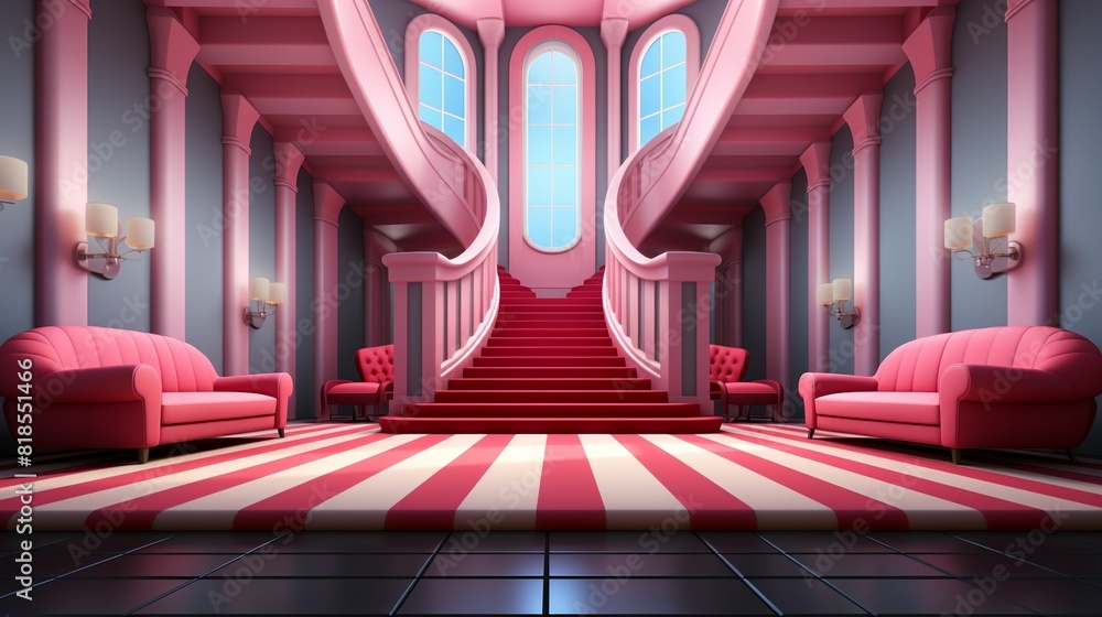 Aesthetic backgrounds, Stage with a bold, striped pattern background ...