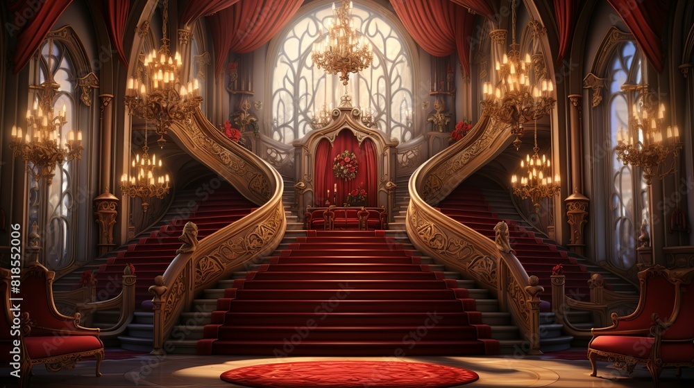 Aesthetic backgrounds, Stage with red velvet curtains and ornate ...