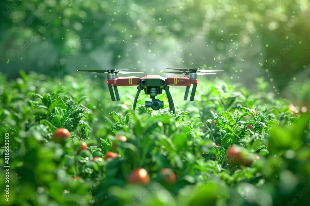 Green isometric unmanned agritech drones for efficient aerial crop ...