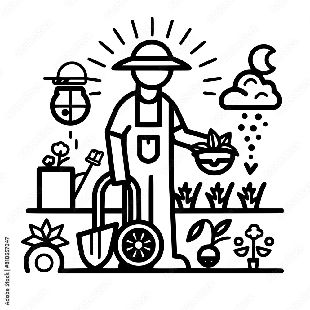 gardening icon, agriculture icon, tree icon, harvest icon, horticulture ...