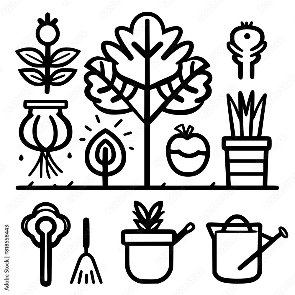 gardening icon, agriculture icon, tree icon, harvest icon, horticulture ...