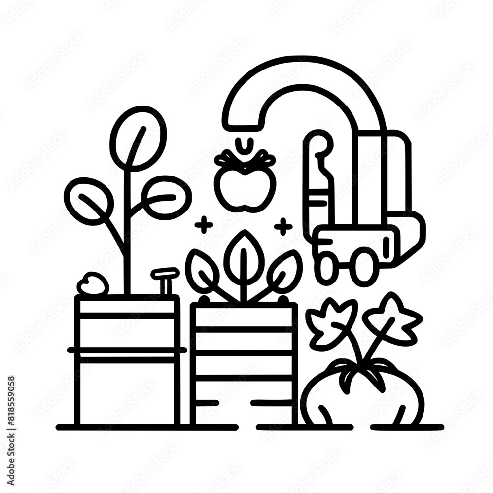 gardening icon, agriculture icon, tree icon, harvest icon, horticulture ...