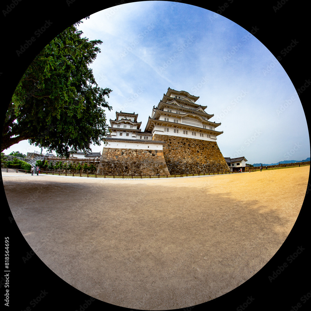 Himeji Castle (UNESCO) - striking white castle dominating the landscape ...
