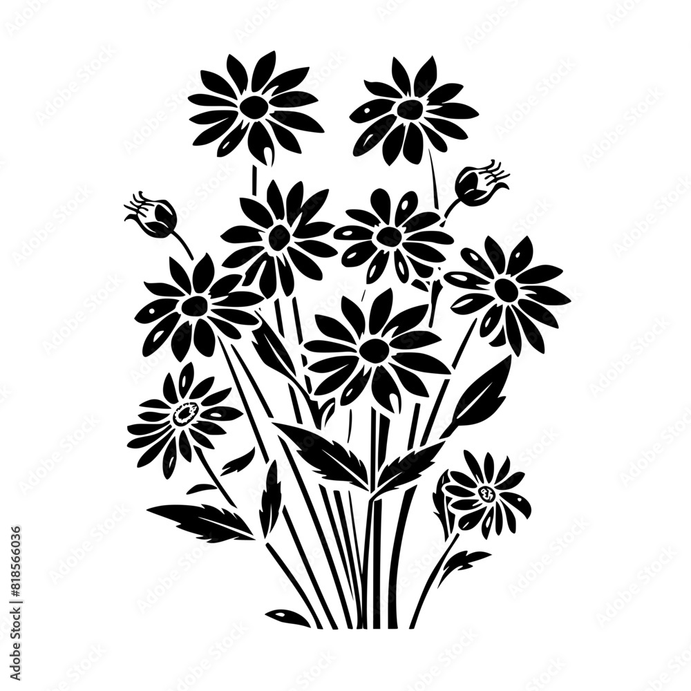 Daisy silhouette, daisy svg, daisy png, daisy illustration, Daisy ...