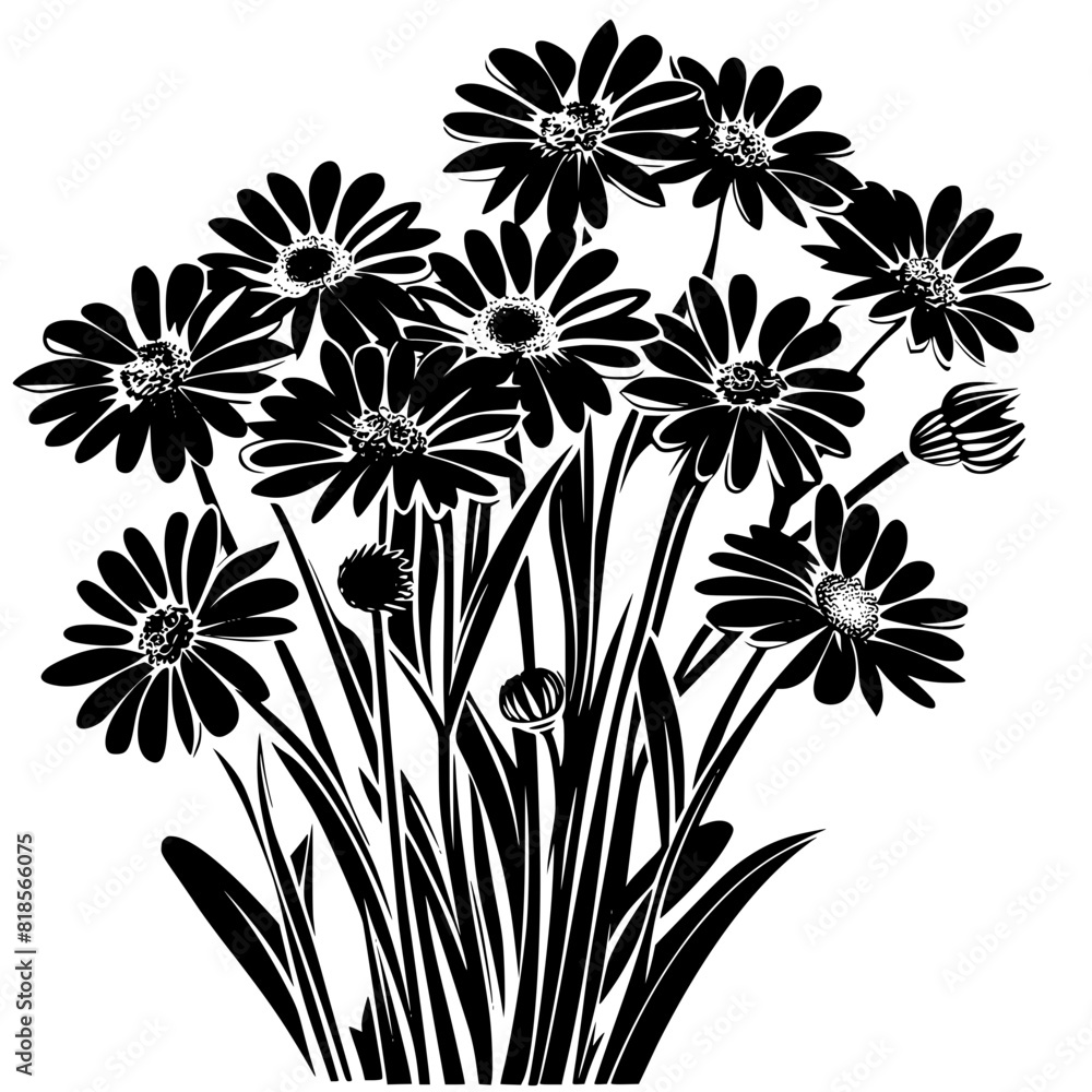 Vetor de Daisy silhouette, daisy svg, daisy png, daisy illustration ...