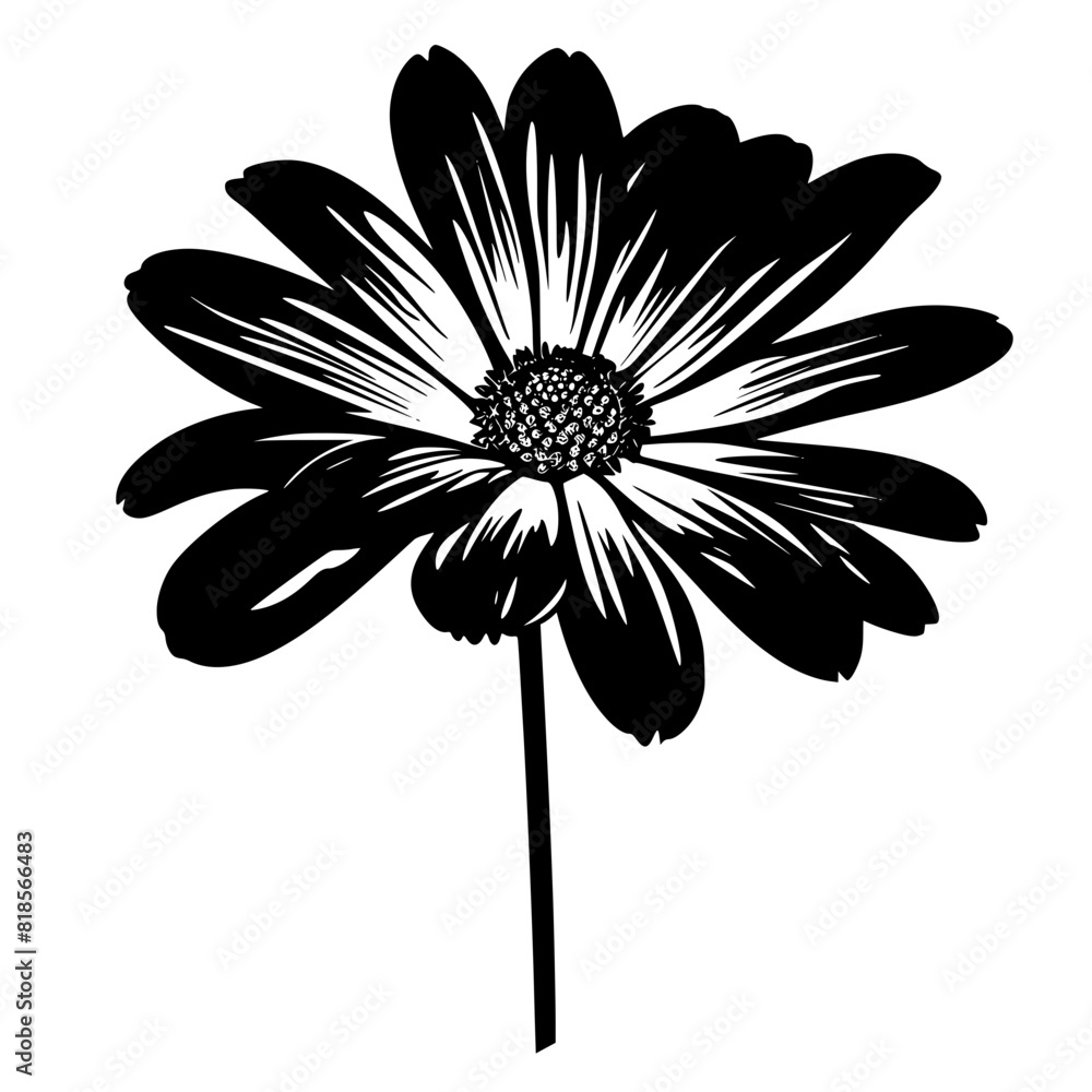 Daisy silhouette, daisy svg, daisy png, daisy illustration, Daisy ...