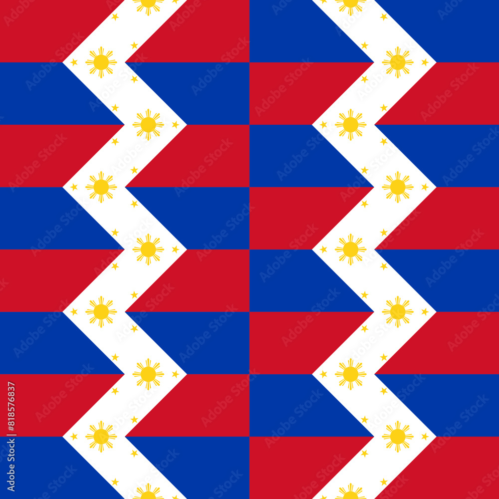 seamless pattern of philippines flag. geometric background. vector ...