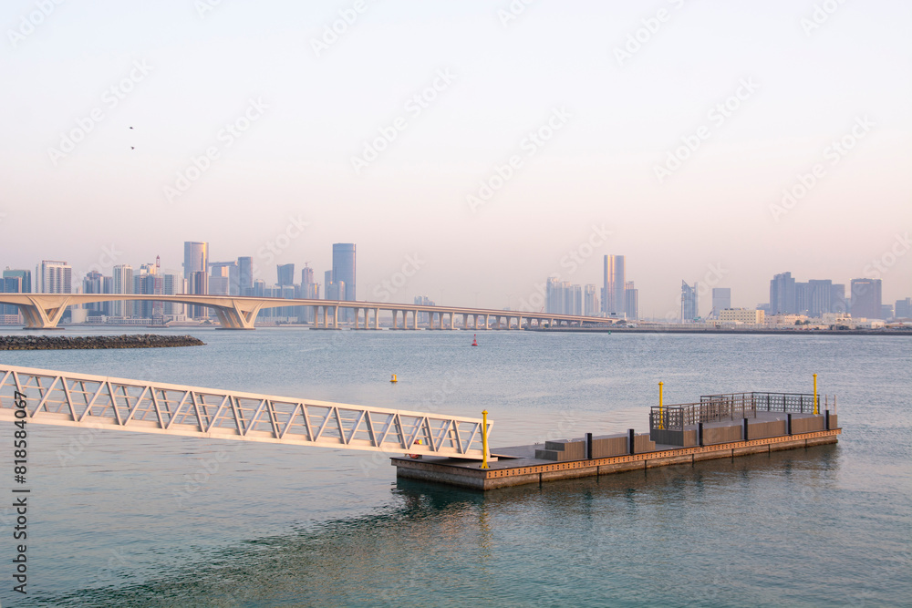ABU DHABI, UAE - April 22, 2024: Strolling along the Abu Dhabi Corniche ...