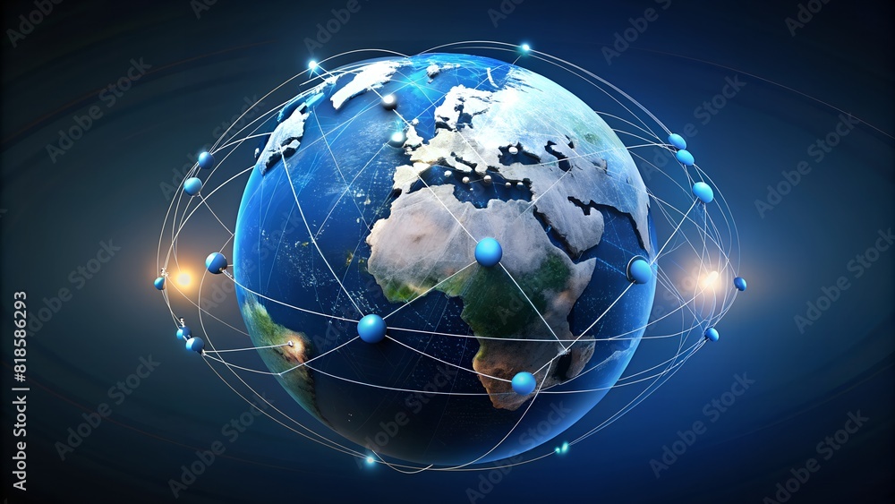 Global network connection concept, abstract concept earth, World map ...