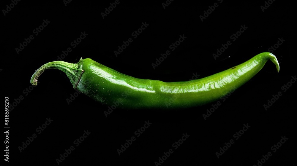High-resolution image of a green chili pepper, vibrant color, isolated ...