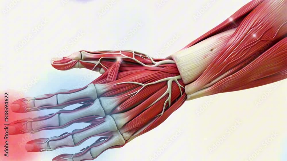 anatomy of human body parts. 3d illustration of human hand anatomy ...