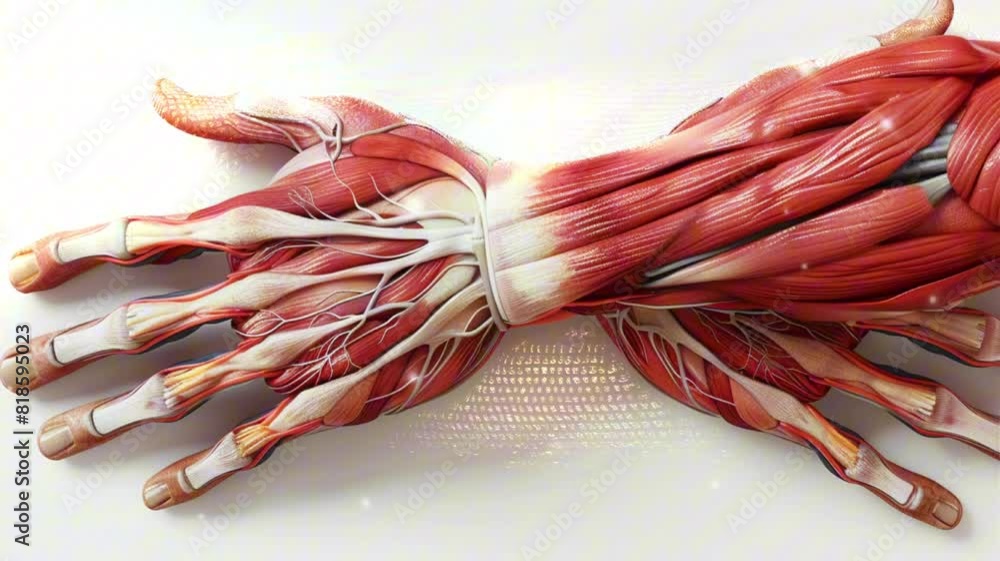 anatomy of human body parts. 3d illustration of human hand anatomy ...
