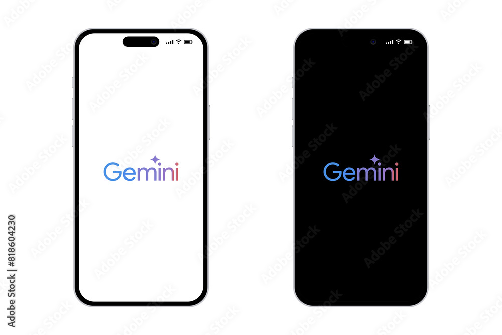 Gemini ai logo on smartphone screen concept mockup transparent ...