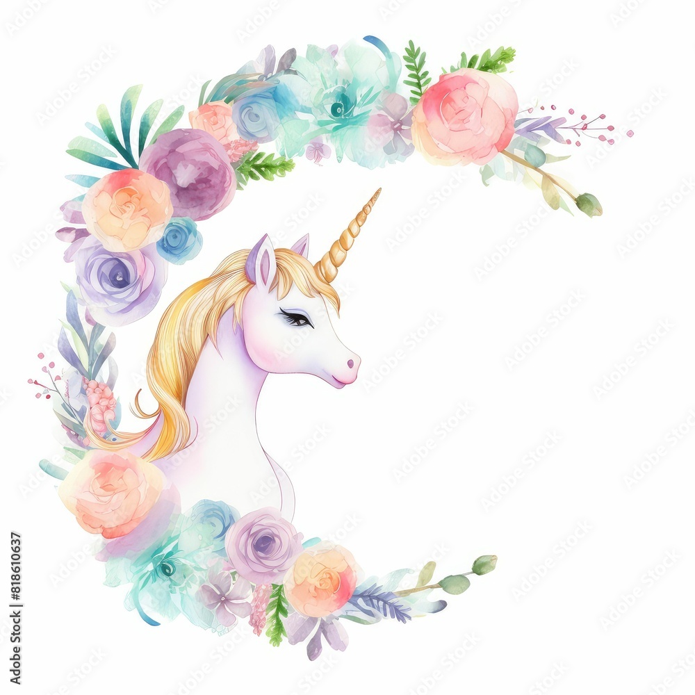cute pastel unicorn themed frame or border for photos and text ...