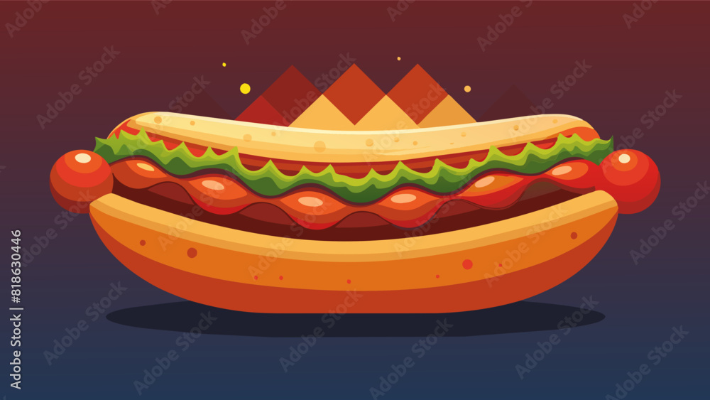 Colorful Cartoon Hot Dog Illustration with Toppings. Vector ...