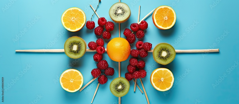 A fruity tic tac toe game arranged on a blue background promoting the ...