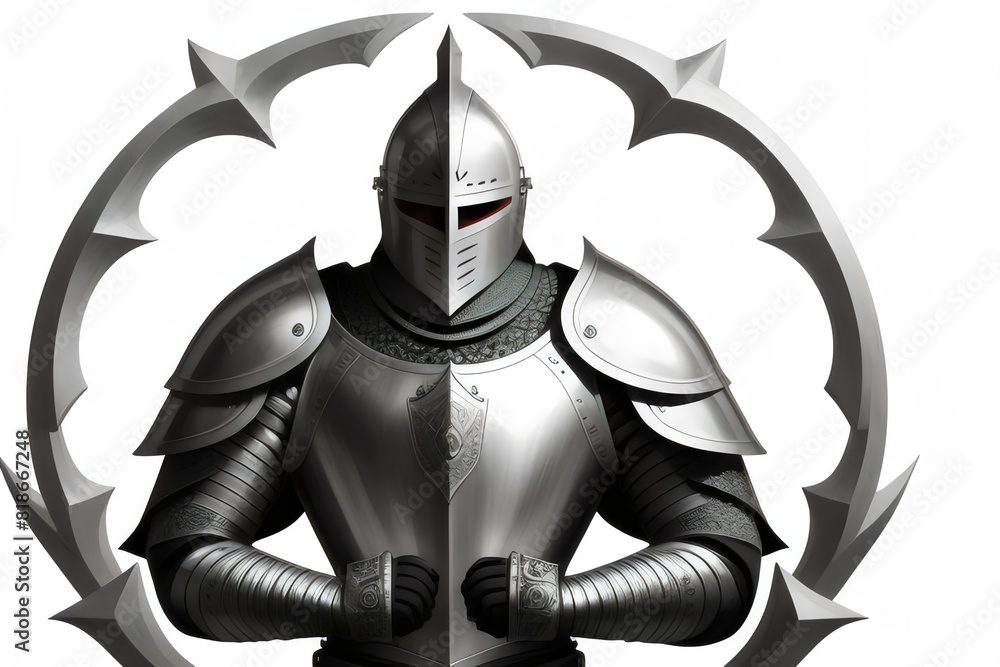 ga vector logo depicting An angry knight in full medieval armor, heroic ...