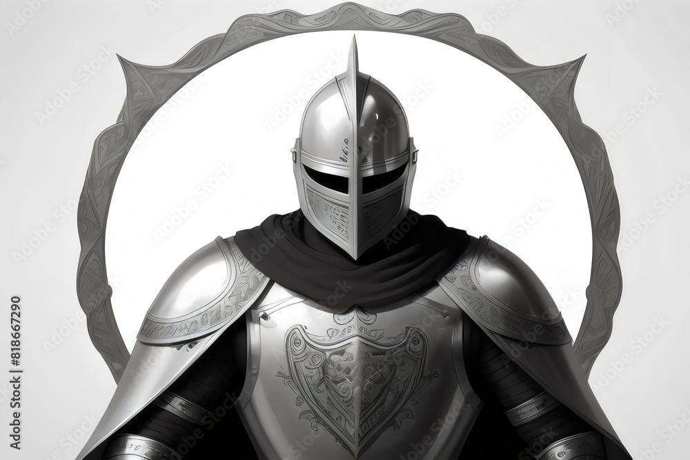 ga vector logo depicting An angry knight in full medieval armor, heroic ...