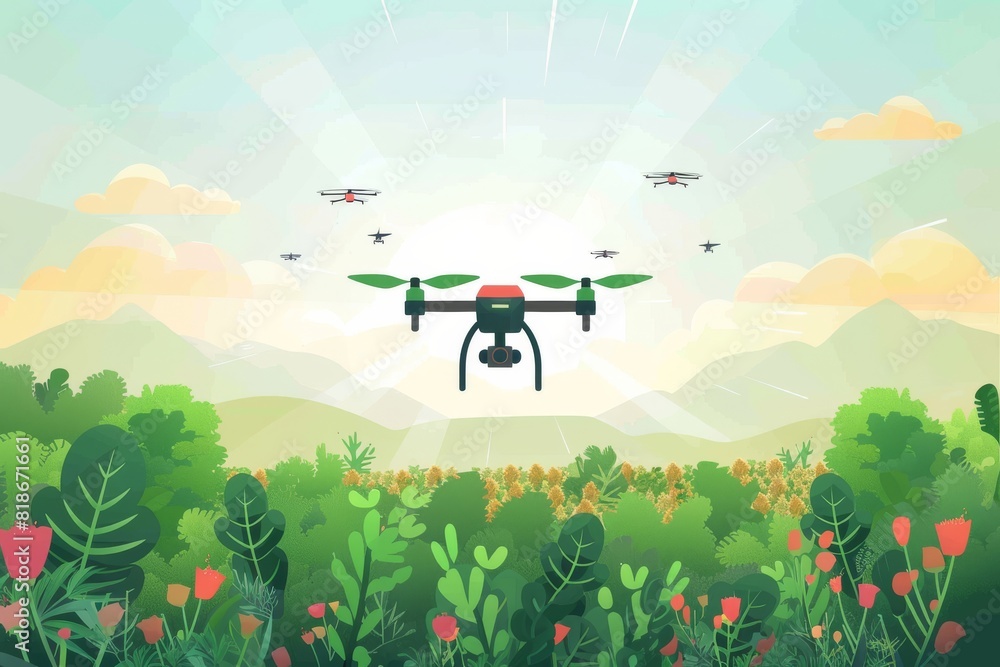 Agricultural precision with modern drone vector crop innovation in ...