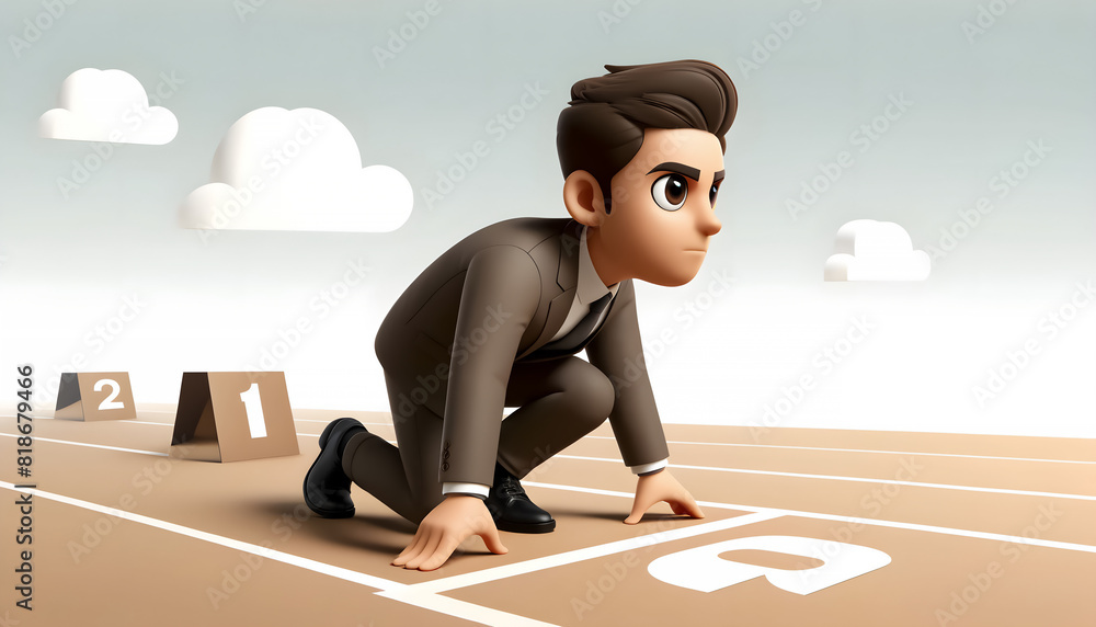 Business Blitz! 3D Caricature Man Prepares for a Career Sprint, The ...