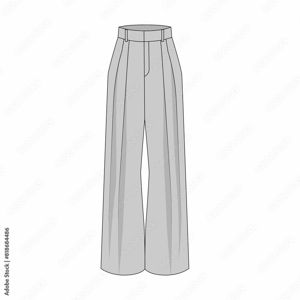 Outline illustration of fashionable pants in gray color. Illustration ...